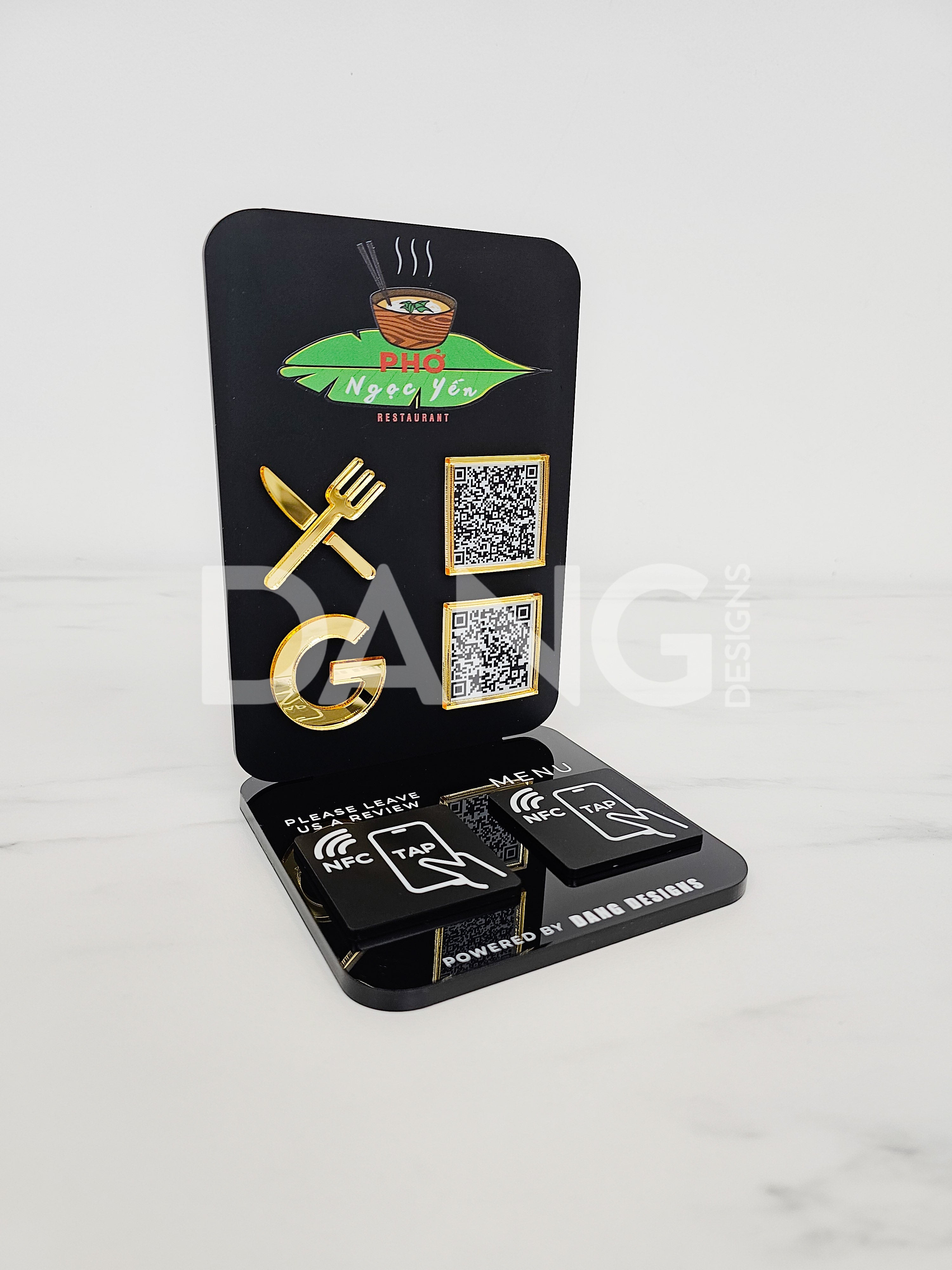 Custom Acrylic NFC Menu & Review Sign – Dang Designs