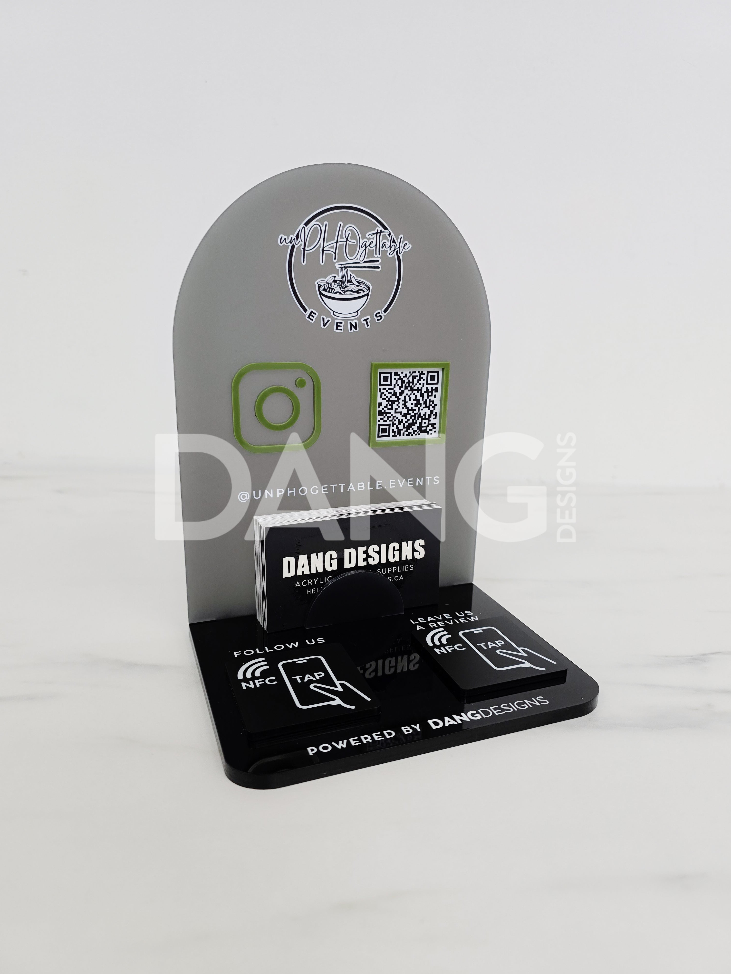 Custom Acrylic NFC Arch & Business Card Holder Sign | 6 x 8" – Dang Designs