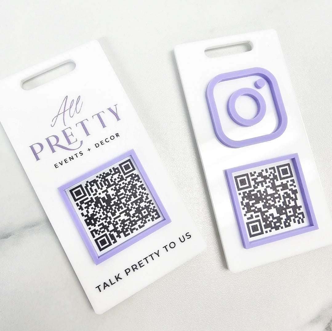 Custom Acrylic Tradeshow QR Code Badges | 2.28 x 4.52" – Dang Designs